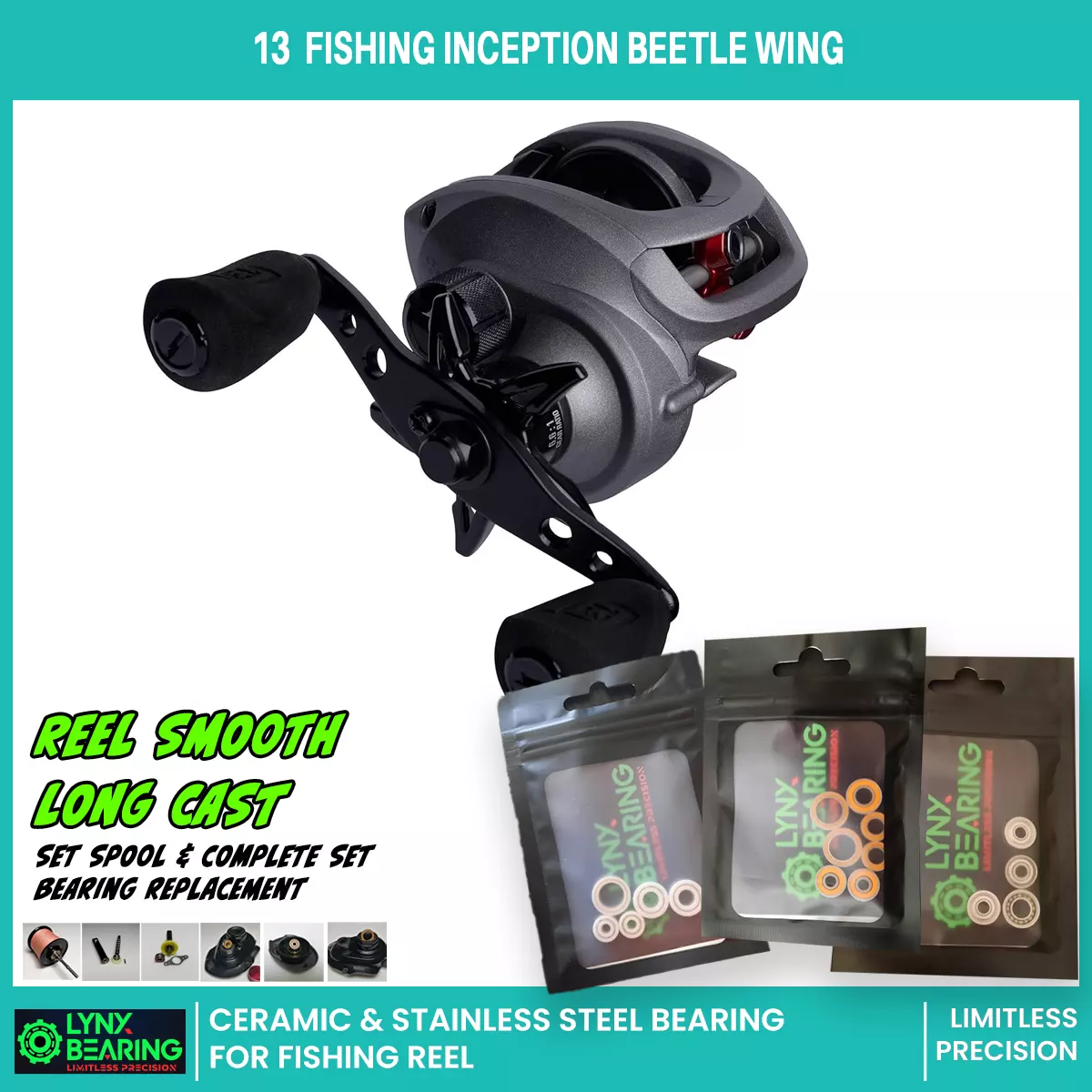 13 Fishing Inception Beetle Wing Bearings Reliable & Smooth | Lynx Bearing